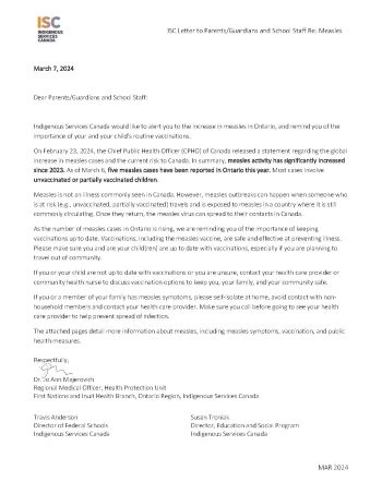 ISC Letter to Parents Guardians and School Staff thumb – Chippewas of ...