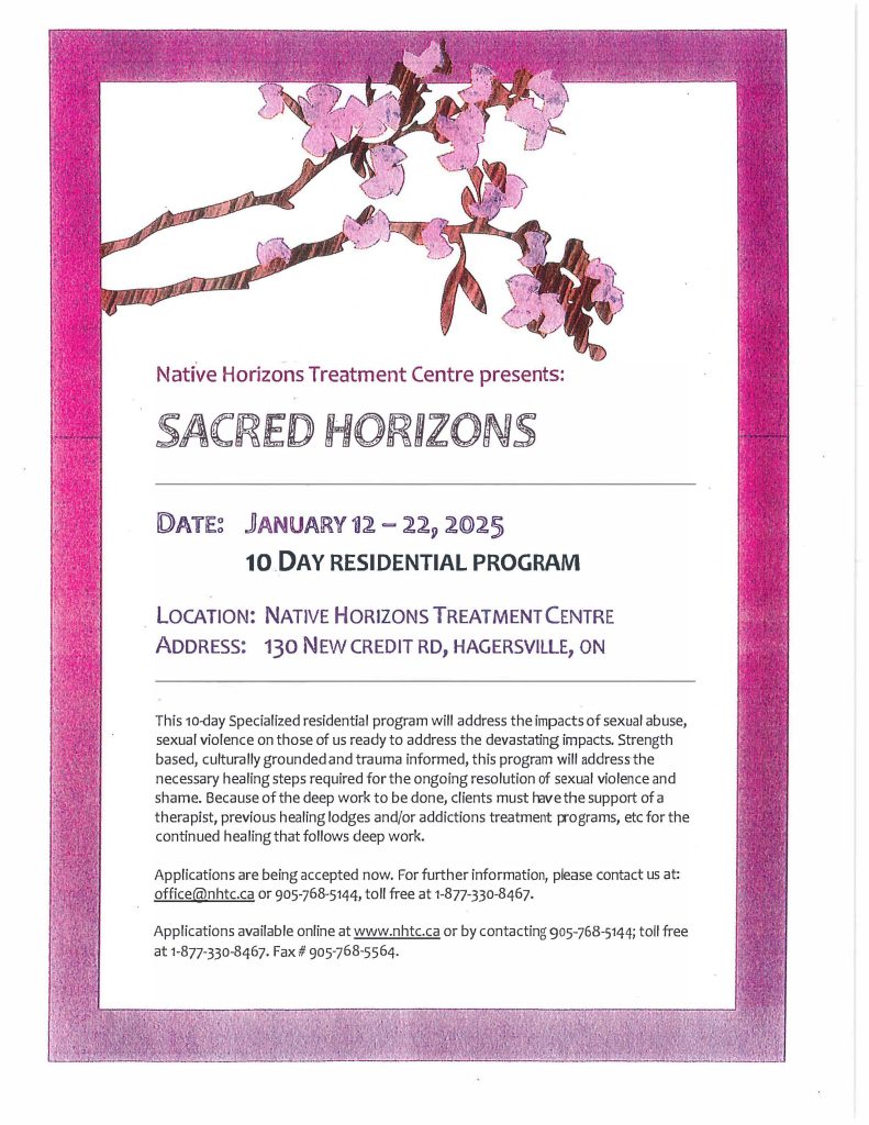Sacred Horizons Flyer – Chippewas of Nawash Unceded First Nation